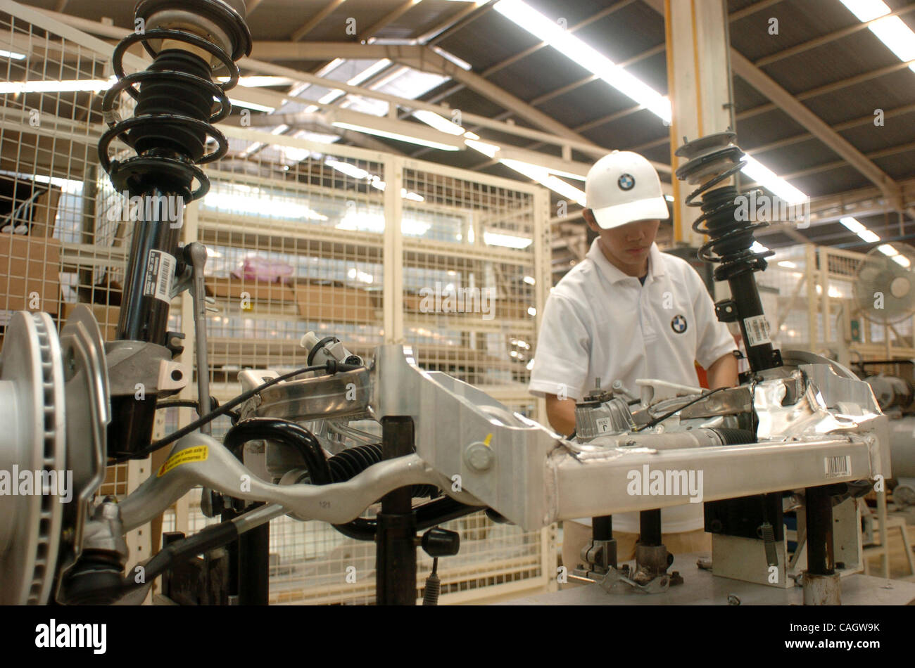 Worker works at BMW assembling factory in Jakarta, Indonesia. Tuesday ...