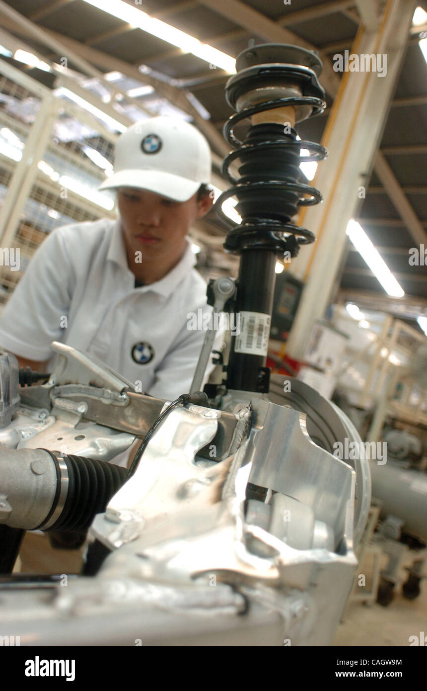 Worker works at BMW assembling factory in Jakarta, Indonesia. Tuesday ...
