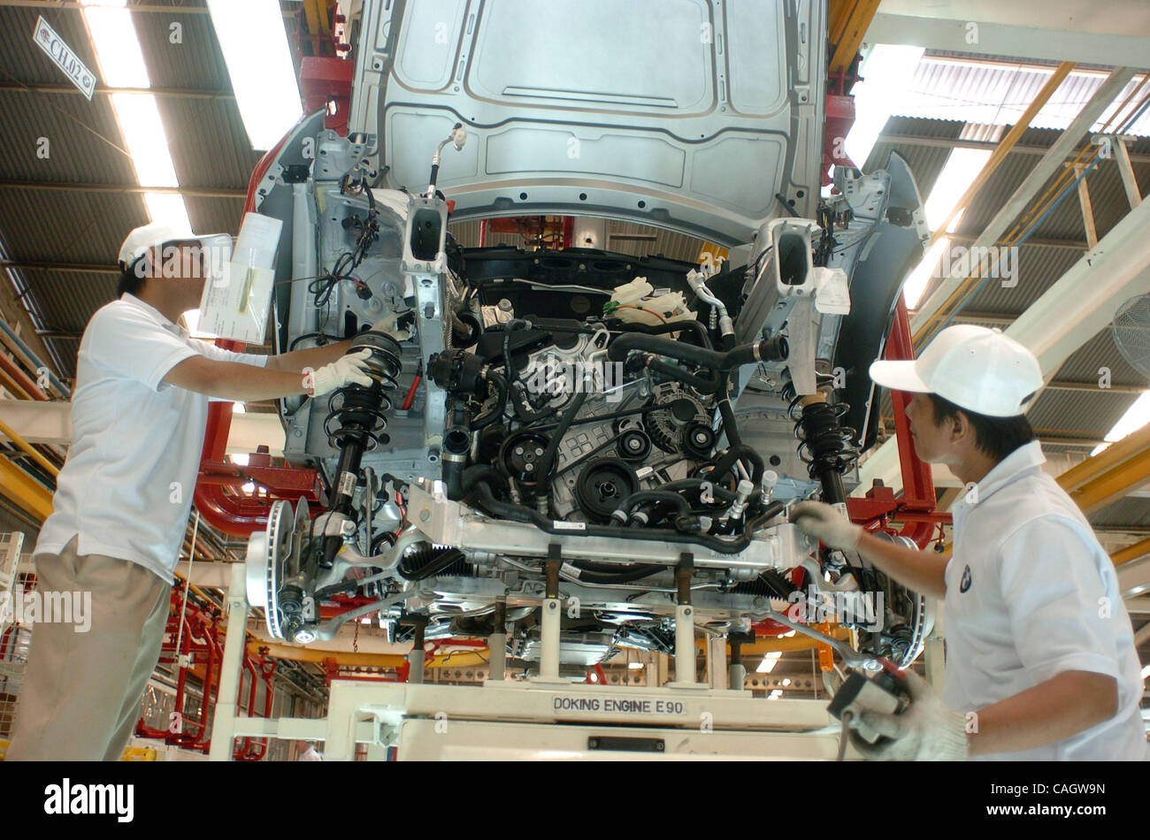 Worker works at BMW assembling factory in Jakarta, Indonesia. Tuesday ...