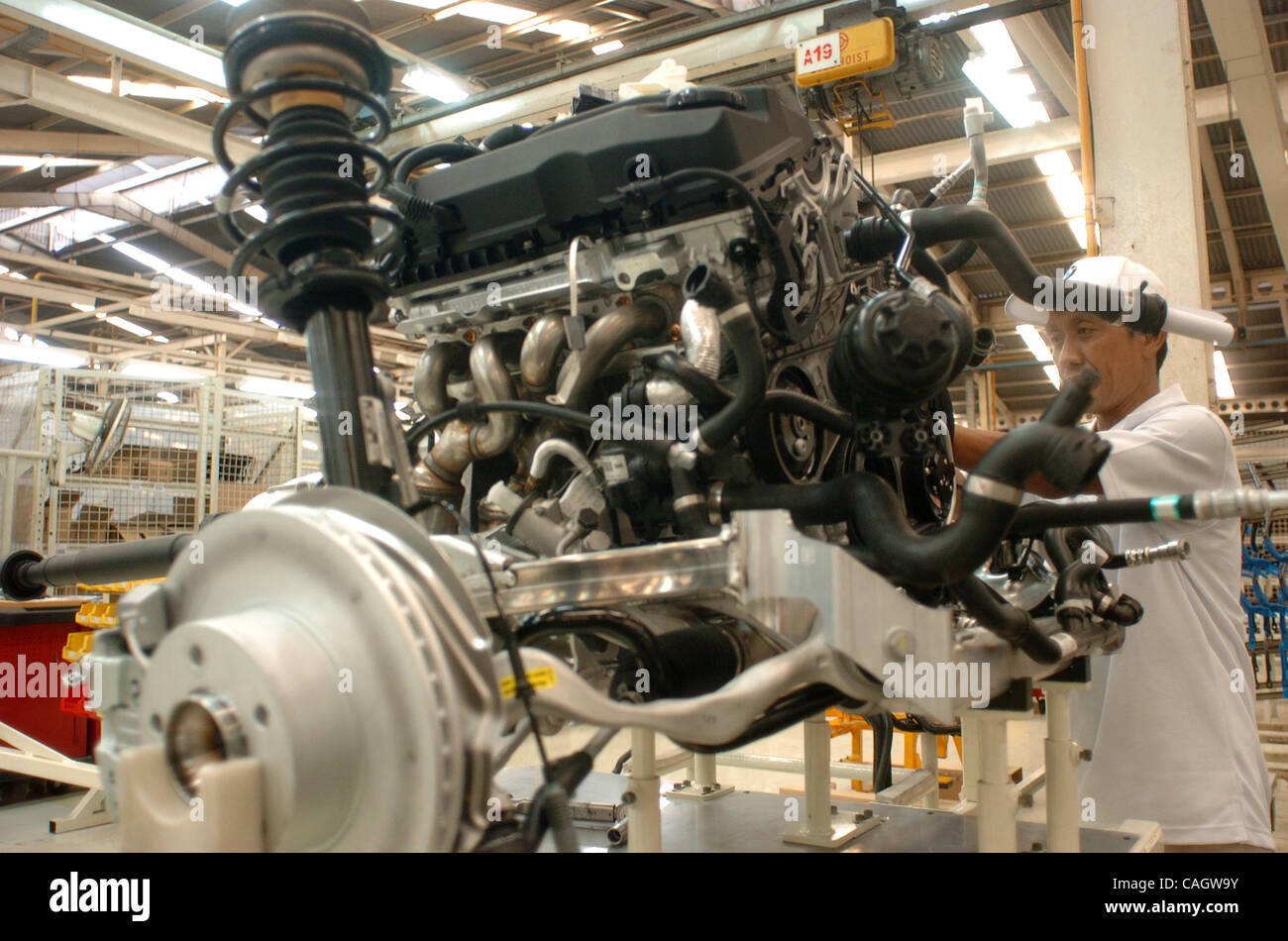 Worker works at BMW assembling factory in Jakarta, Indonesia. Tuesday ...