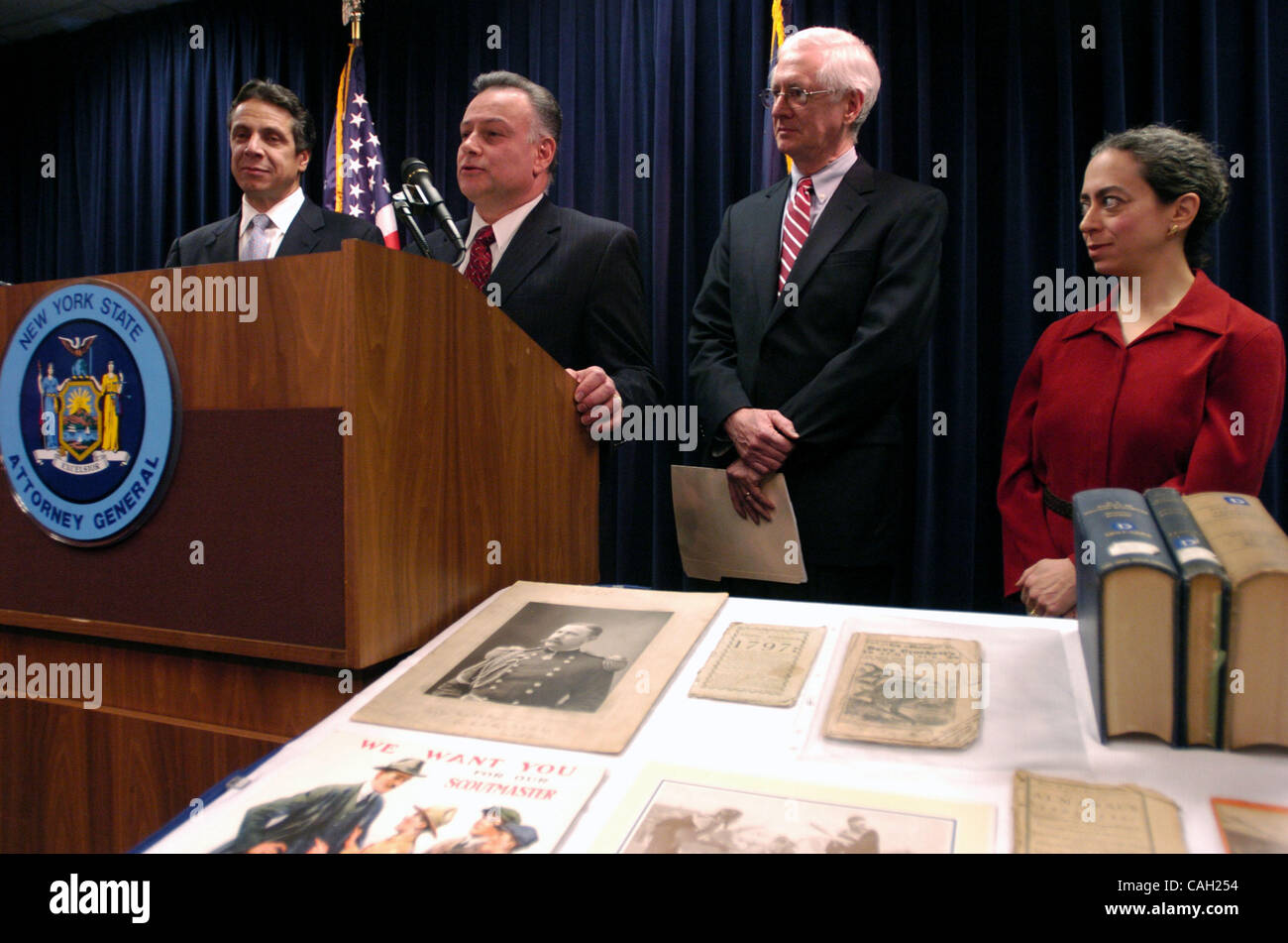 Joseph Romito speaks as Attorney General Andrew Cuomo (L), Richard ...