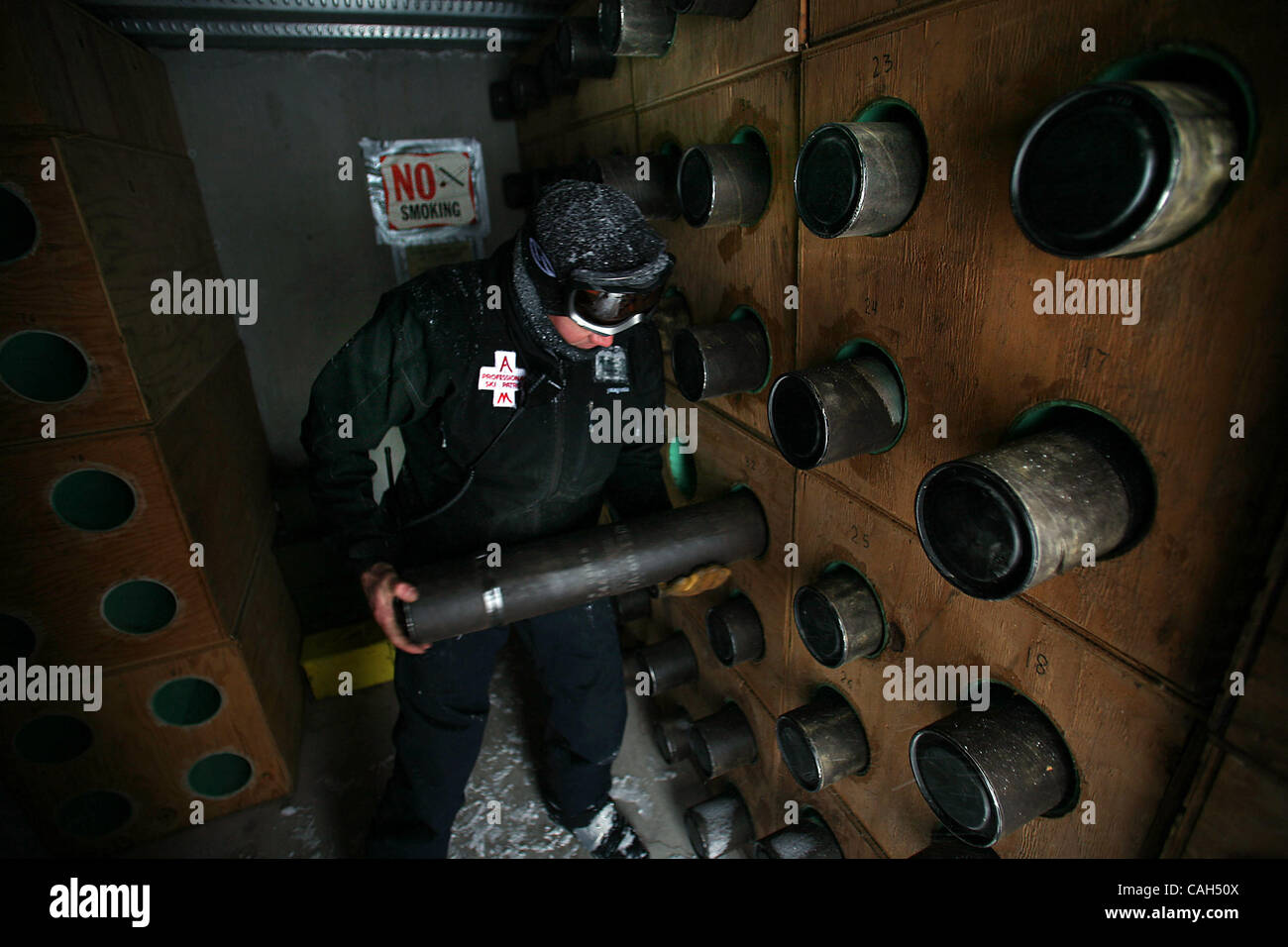 Shane Best an assistant gunner for the World War II Howitzer grabs a ...