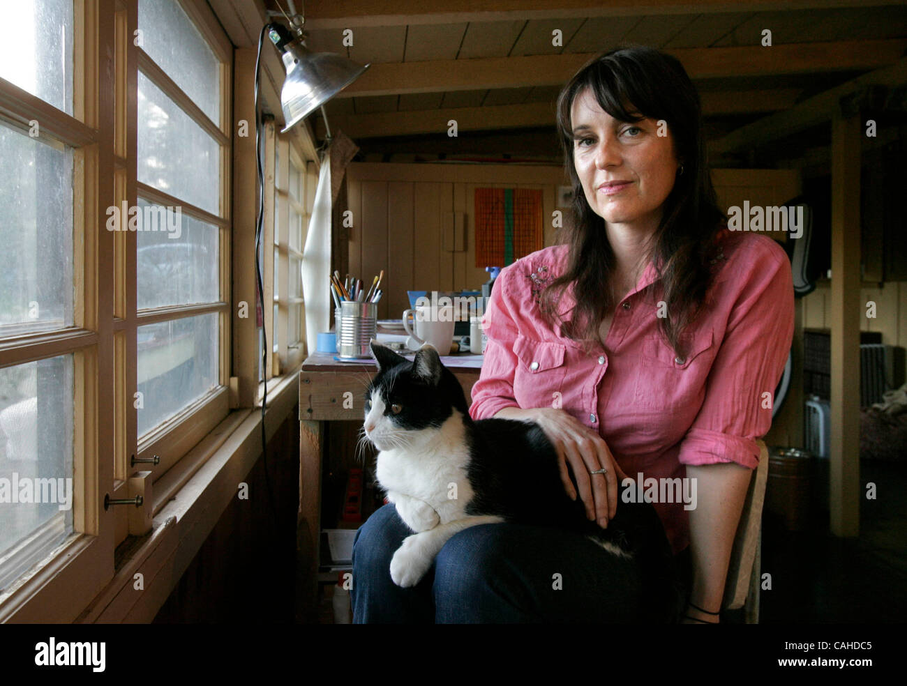 January 15, 2008, La Mesa, California, USA Portrait of artist AMY HYDE ...