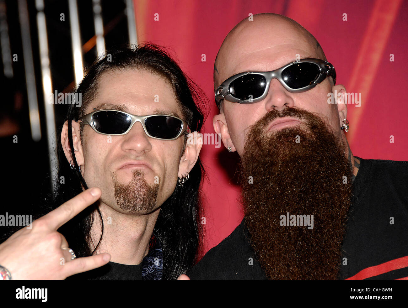 January 18, 2008; Anaheim, CA, USA; Musician KERRY KING (R) and a fan ...