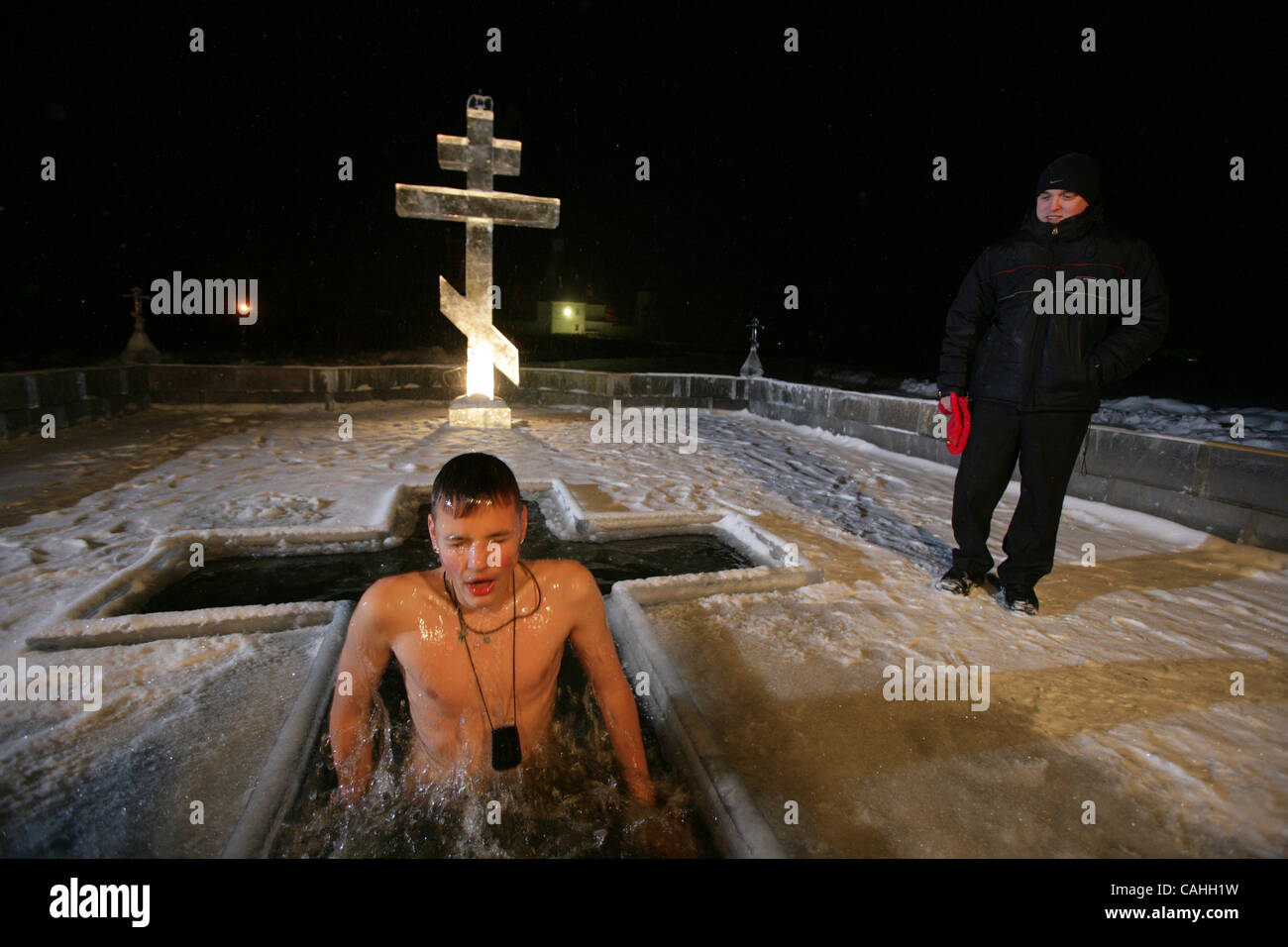 Epiphany Bathing is russian tradition. Russian people believe that cold ...
