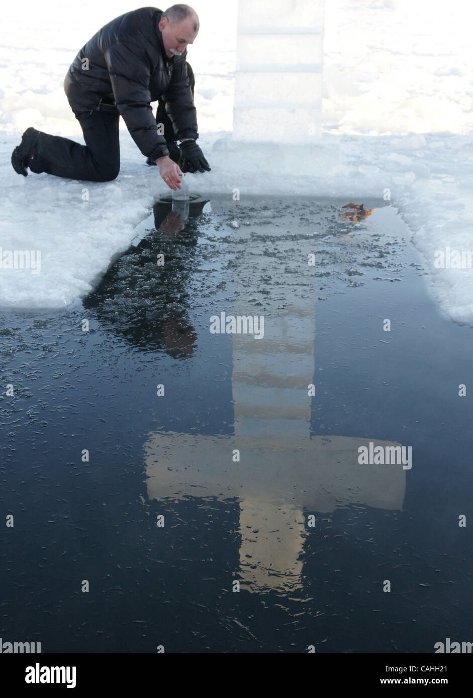 Epiphany Bathing is russian tradition. Russian people believe that cold ...