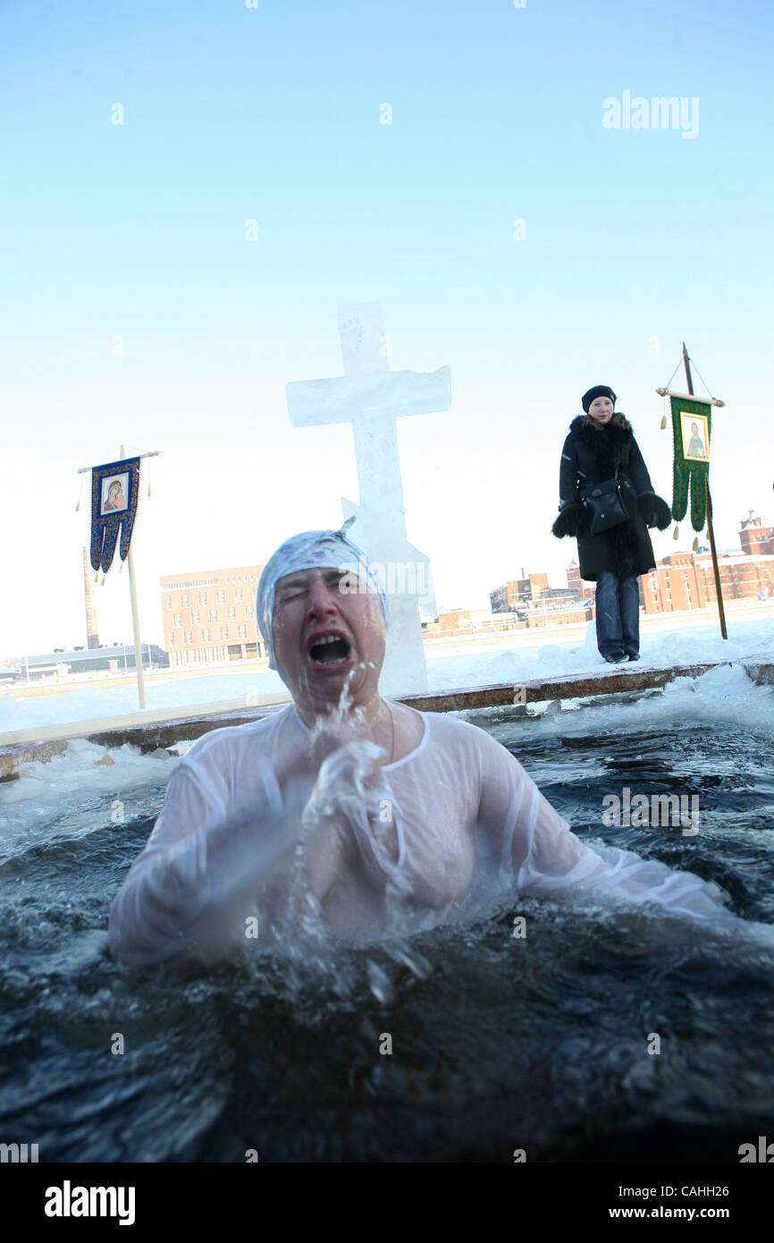 Epiphany Bathing is russian tradition. Russian people believe that cold ...