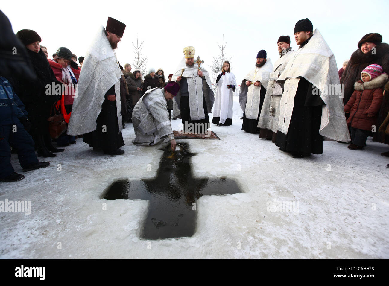 Epiphany Bathing is russian tradition. Russian people believe that cold ...