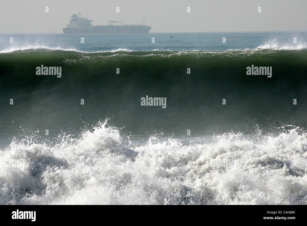 Dec 05, 2007;El Segundo, CA, USA- At El Porto Beach the 8 to 12 foot ...