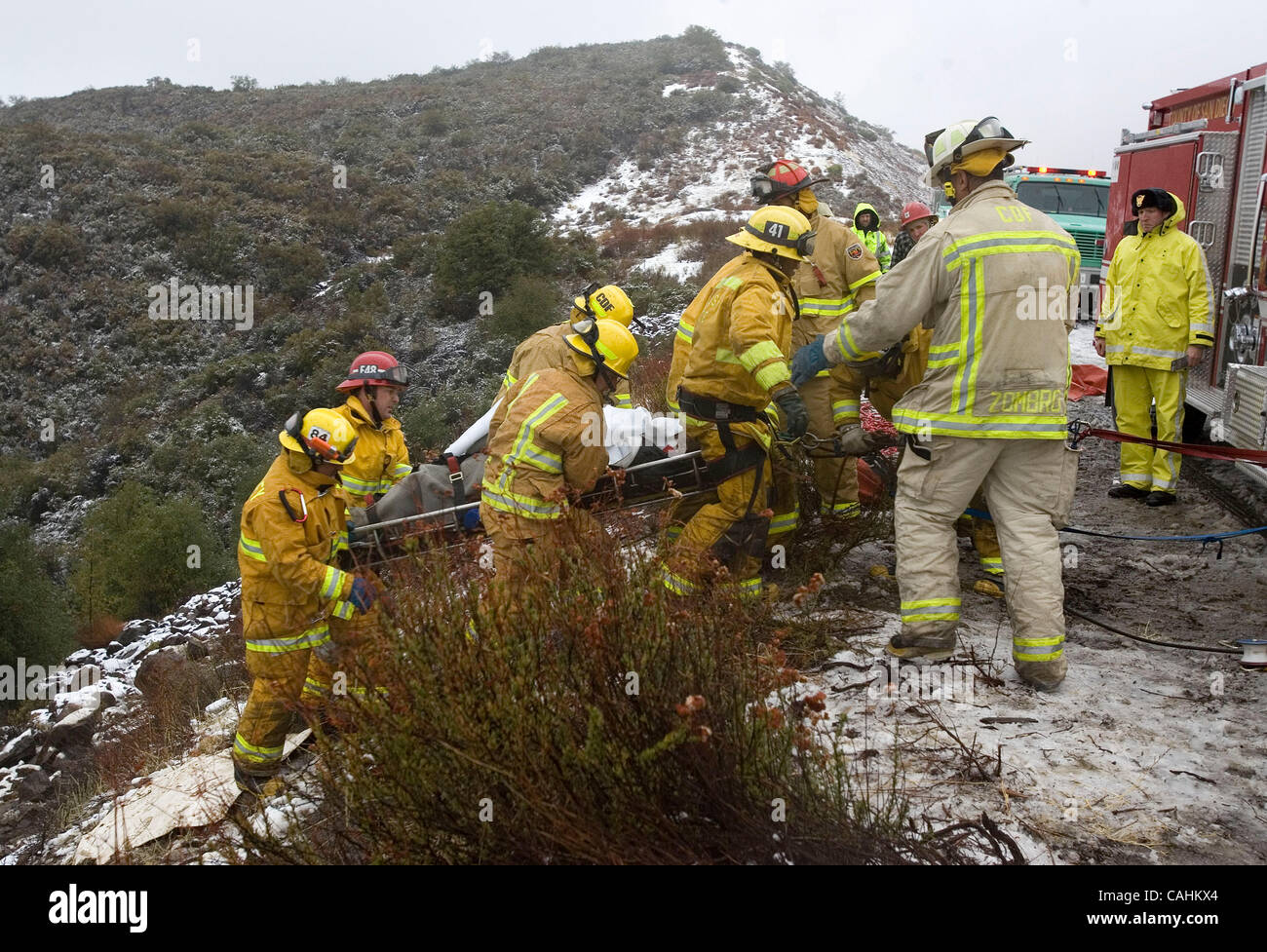 Dec. 8, 2007, Pine Valley, Ca. -- Fire fighters from the US Forest ...