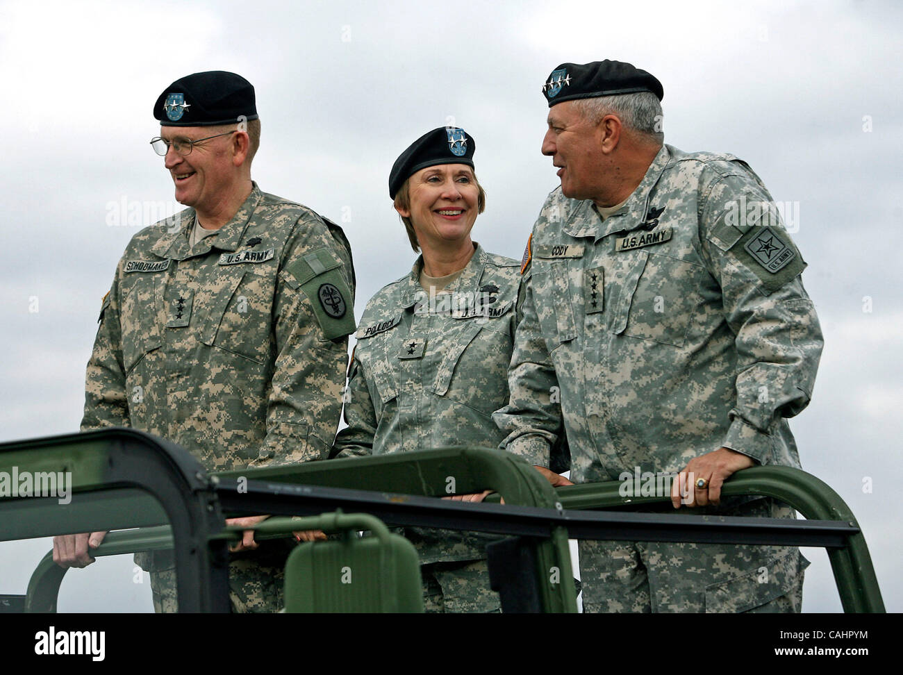 Metro New Army surgeon general Lt. Gen. Eric B. Schoomaker (left) rides ...