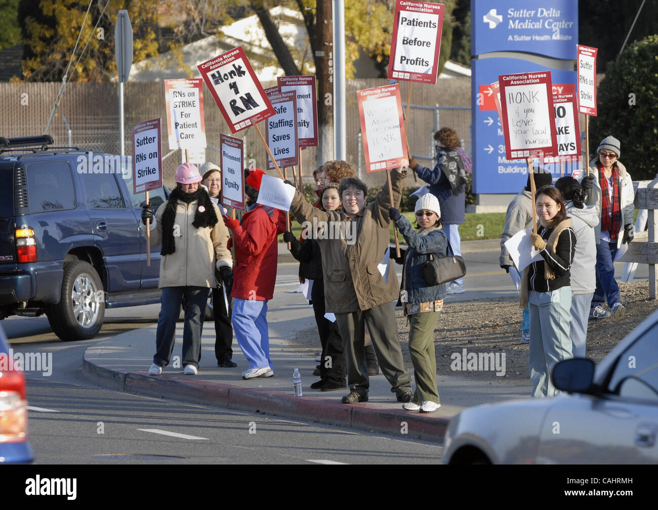 Nurses go on strike outside Sutter Delta Medical Center in Antioch ...