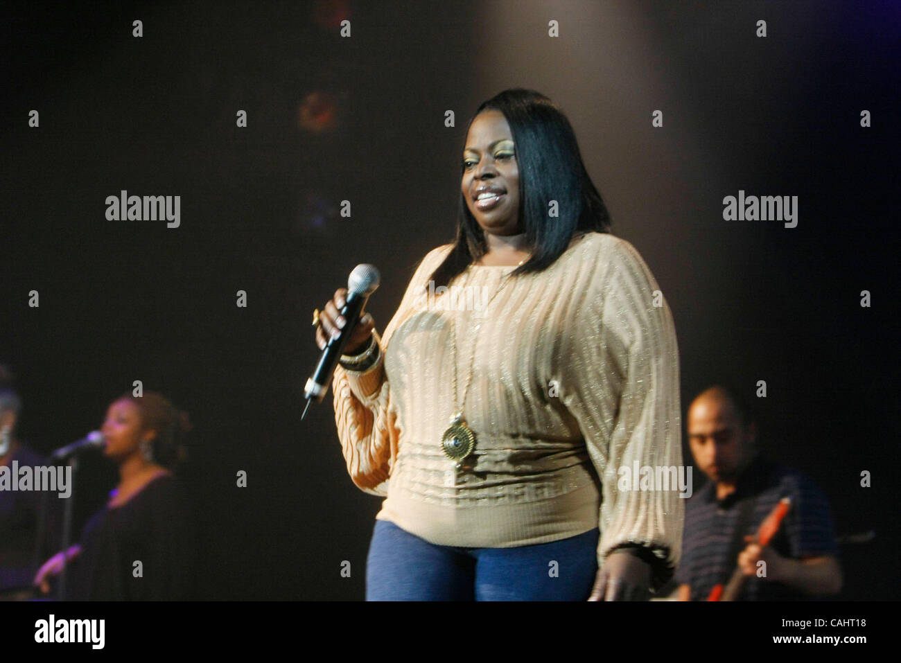 Angie Stone performing at The Nokia Theter on December 14, 2007 Stock ...