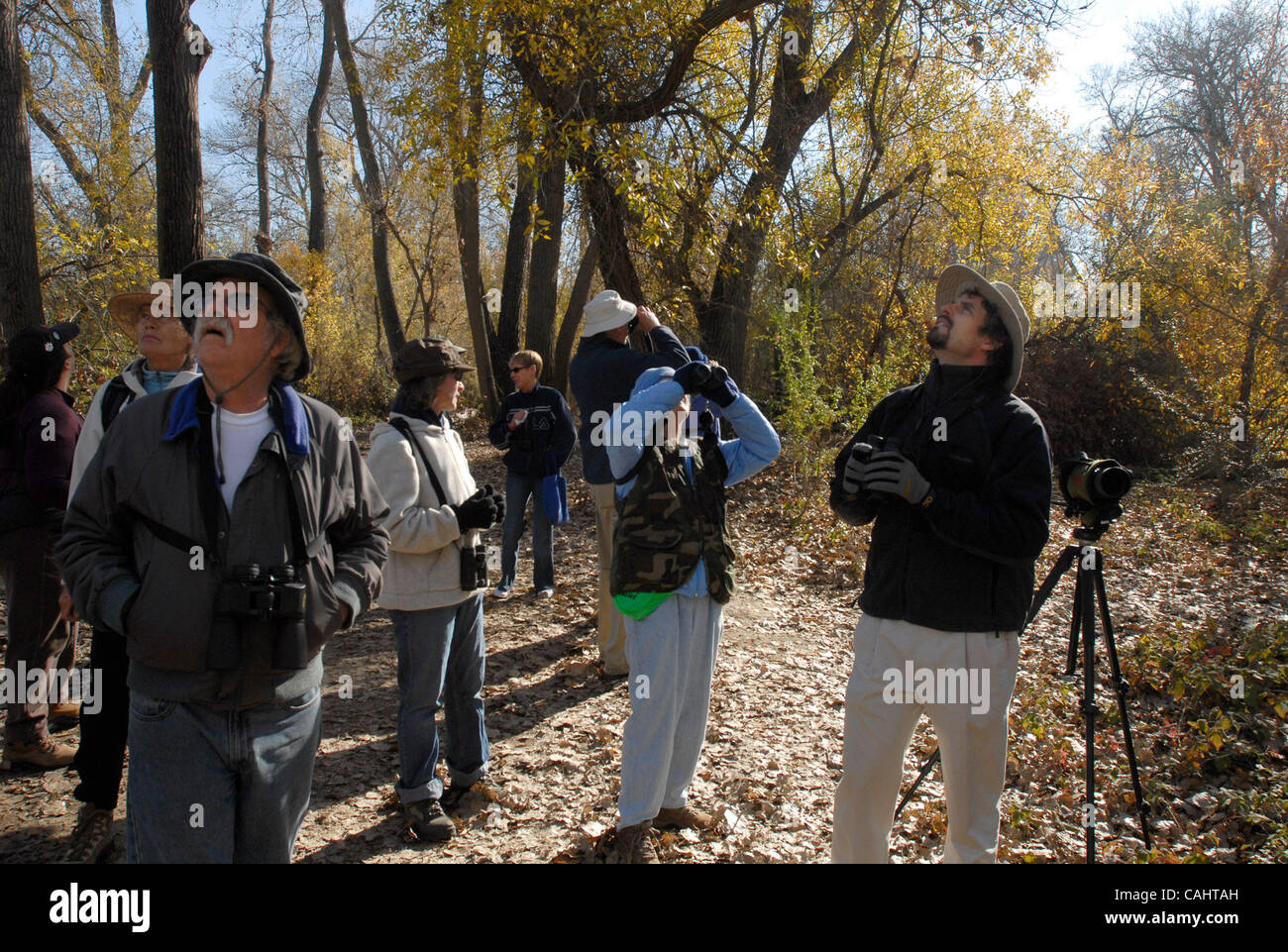 The sound of birds has participants in a bird-watching class looking up ...