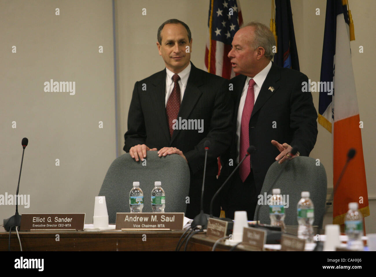 MTA CEO Elliot Sander and MTA Vice Chairman Andrew Saul chatting and ...