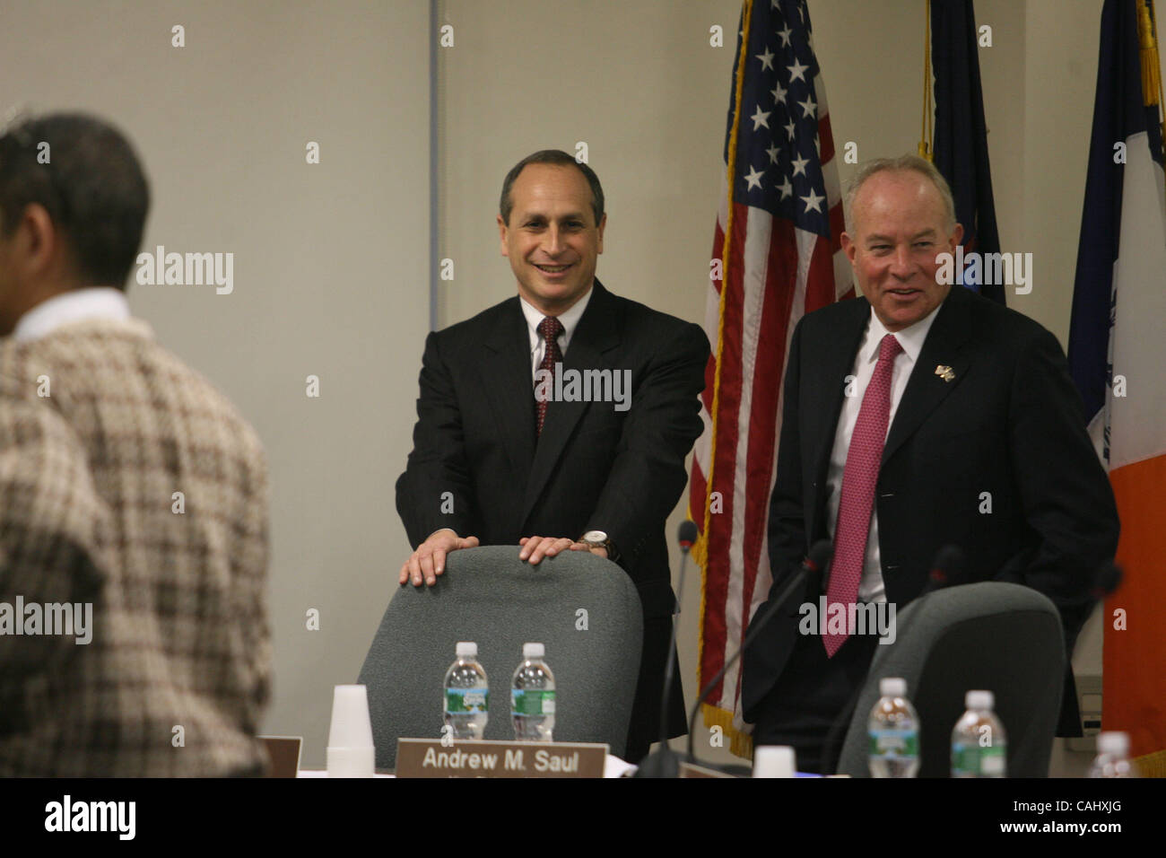 MTA CEO Elliot Sander and MTA Vice Chairman Andrew Saul chatting and ...