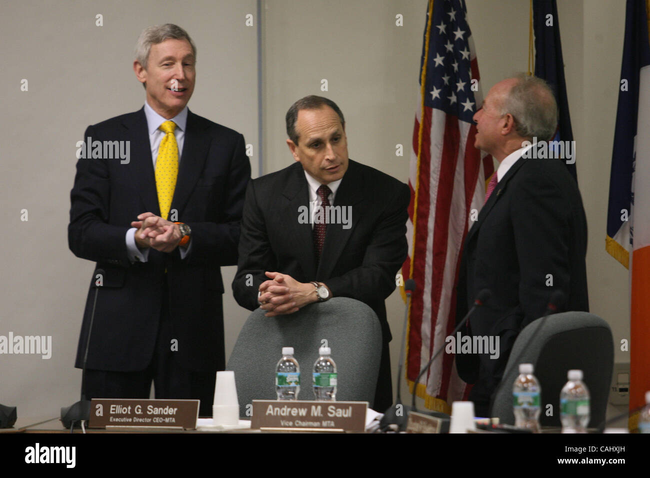 MTA Chairman Dale Hemmerdinger, MTA CEO Elliot Sander and MTA Vice ...
