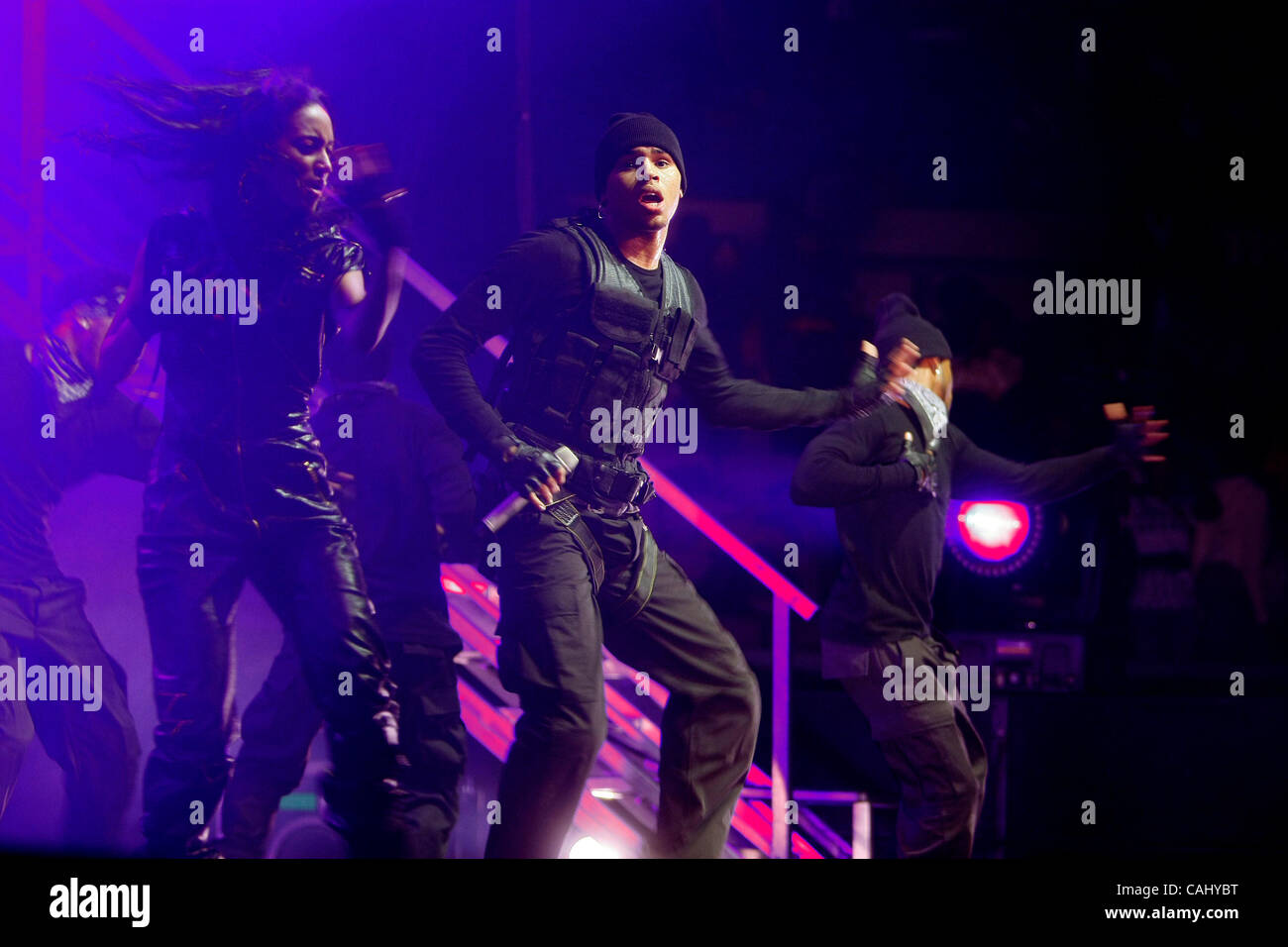 Chris Brown performing at Madison Square Garden, NYC on December 21 ...