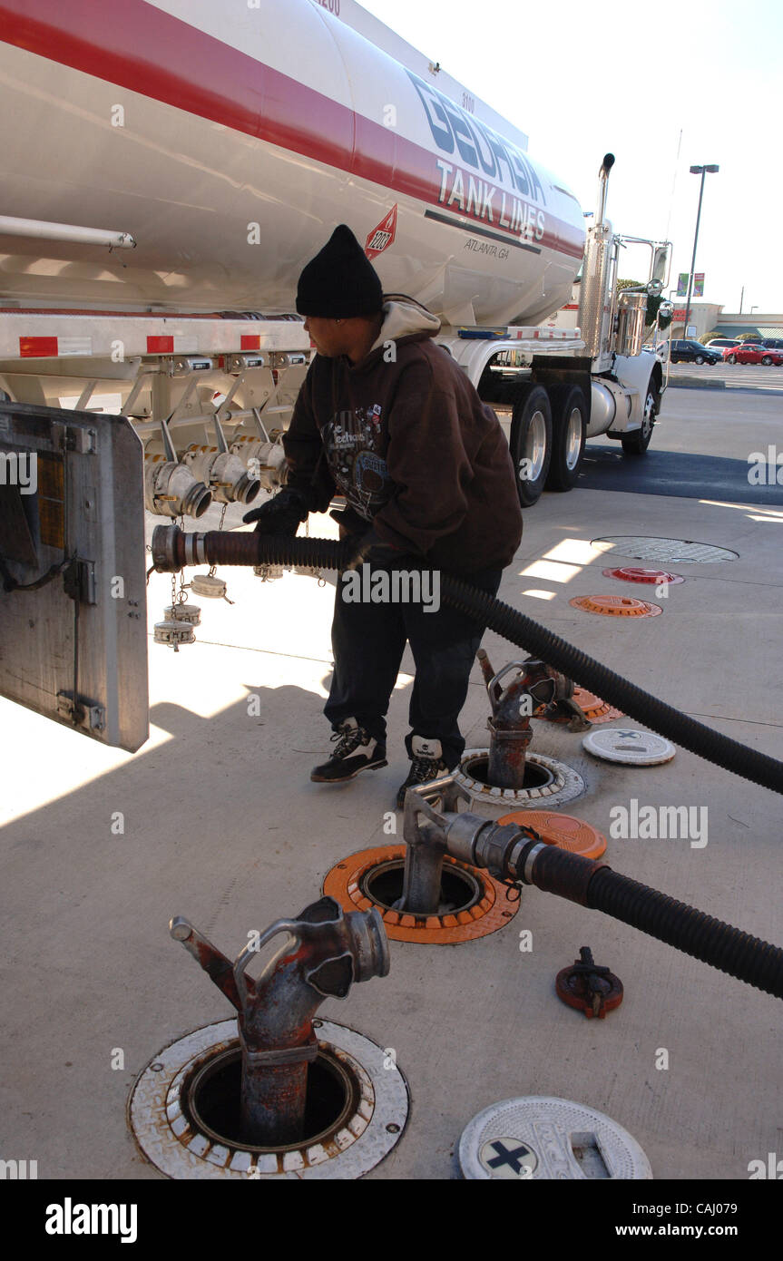 Jerry Howell of Marietta, GA pumps E-85 ethanol mix fuel into his 2005 ...