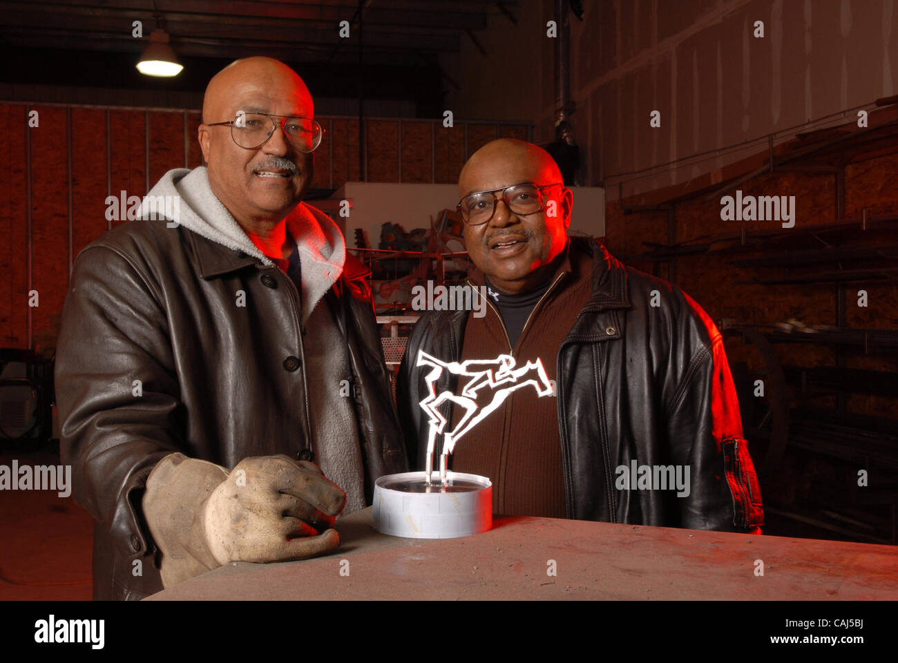 John King, right, an emerging local artist, has been working with Larry ...