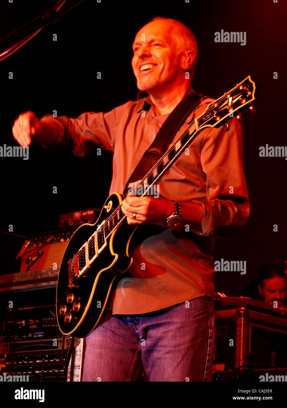 Singer and guitarist Peter Frampton performs at the Gibson guitar tent ...