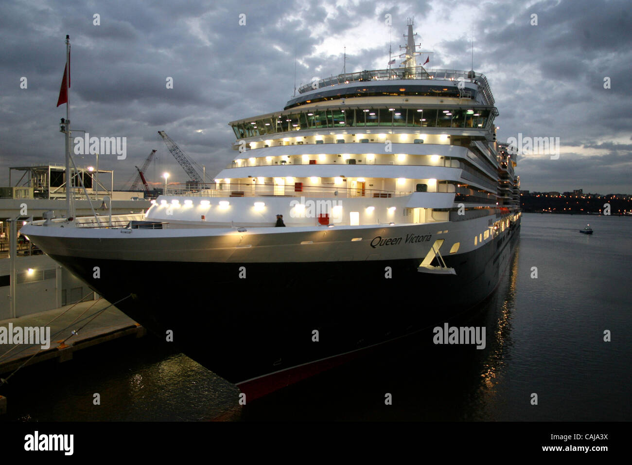 View of Queen Victoria cruise ship. Deputy Mayor Robert Lieber, NYC ...