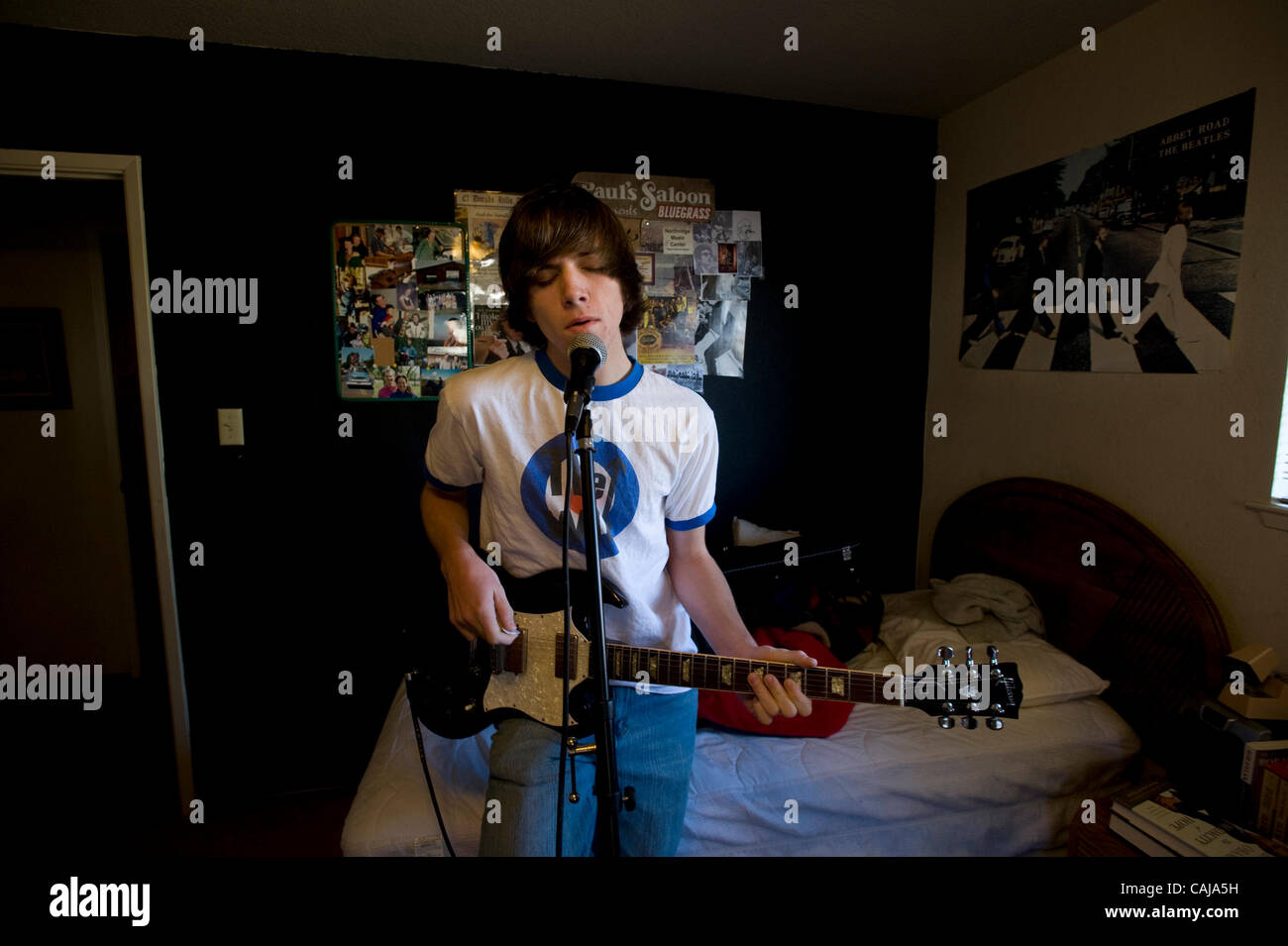 JUMP LEDE Tyler Walker (cq-age 16) of the Late Chaps Band from El ...