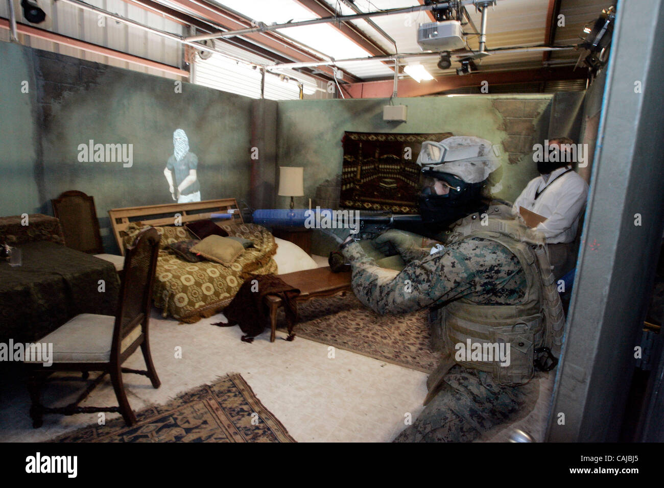 January 15th, 2008, Camp Pendleton, California, USA. Marines train in ...