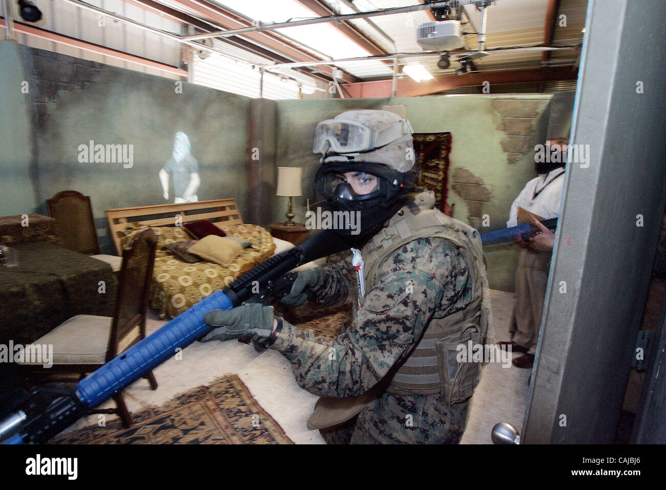 January 15th, 2008, Camp Pendleton, California, USA. Marines train in ...
