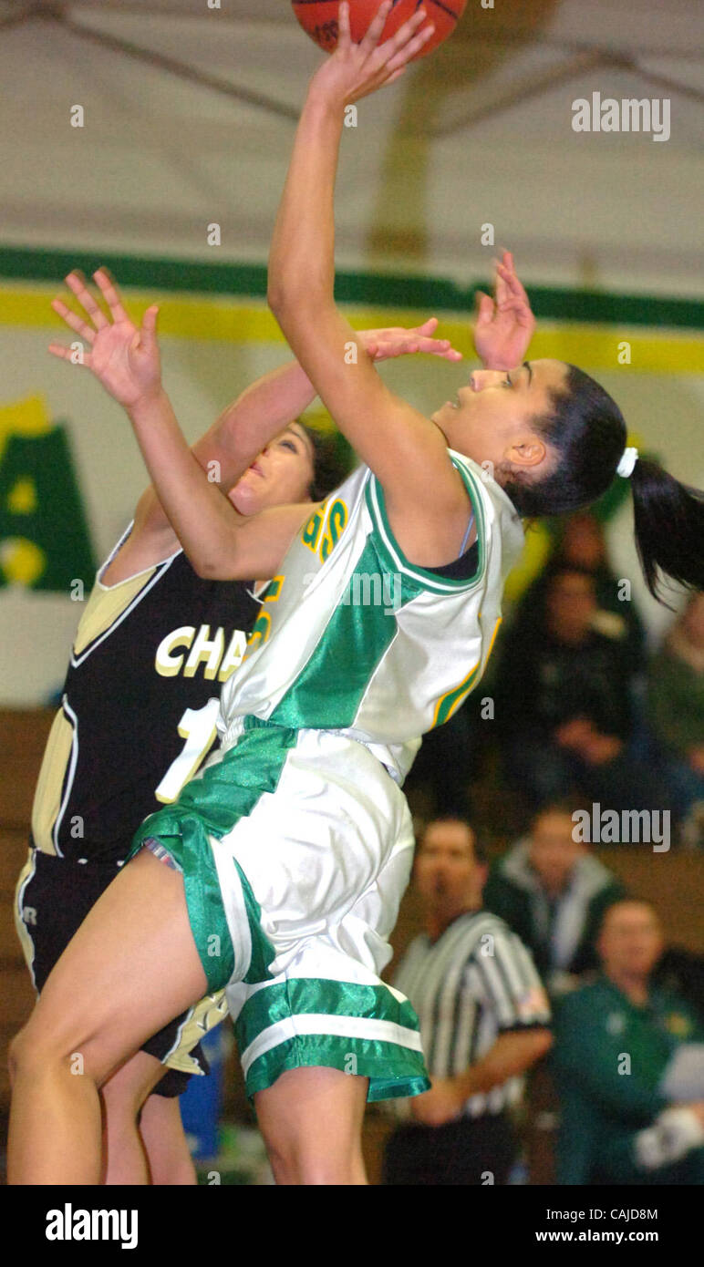 Tracy High basketball player Stefanie Eubanks puts one up against the ...
