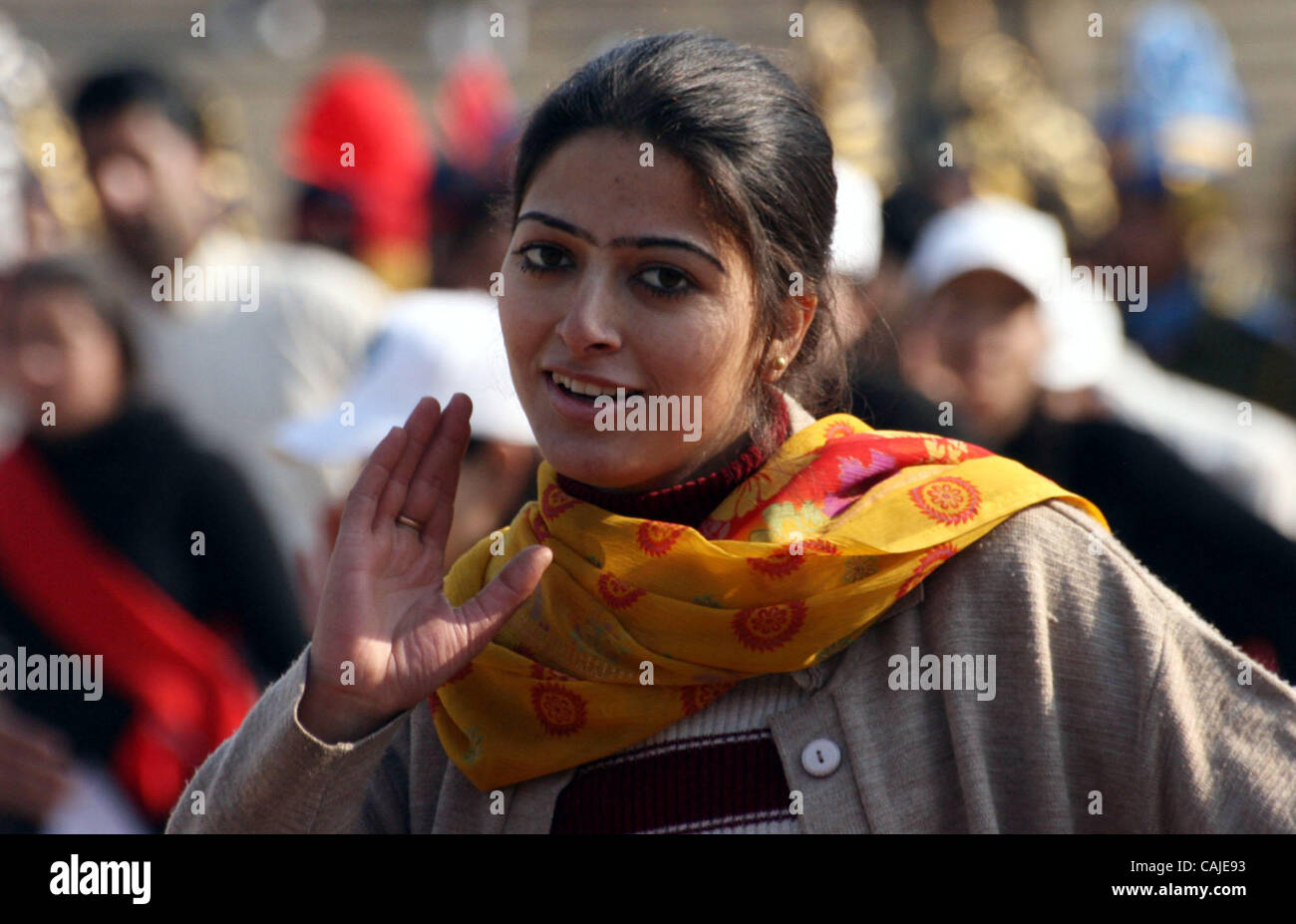 Kashmiri Muslim girl performs during rehearsals for the Republic Day ...