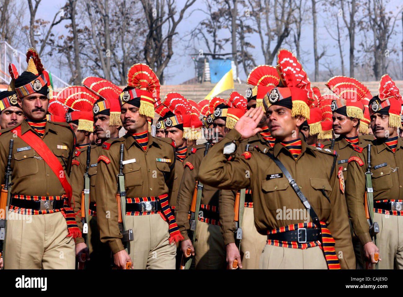 Indian police march during rehearsals for the Republic Day parade at ...