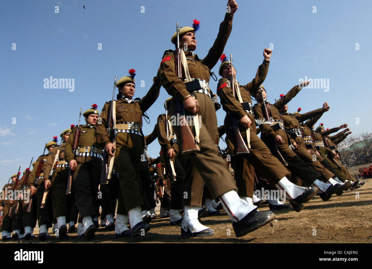 indian female police march during rehearsals for the Republic Day ...