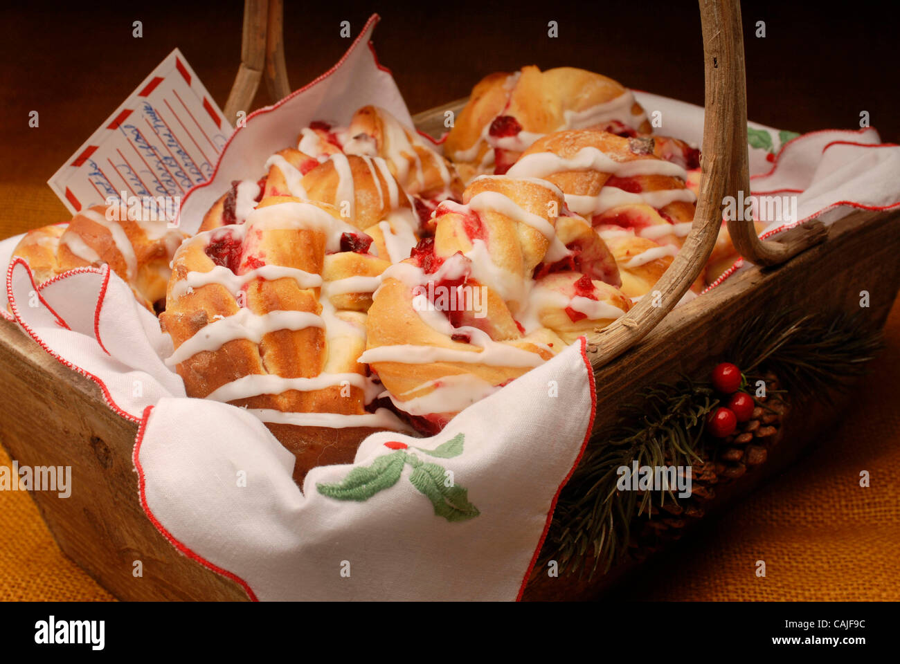 Cranberry wreaths in a basket made by Gwen Schoen, for story on ...