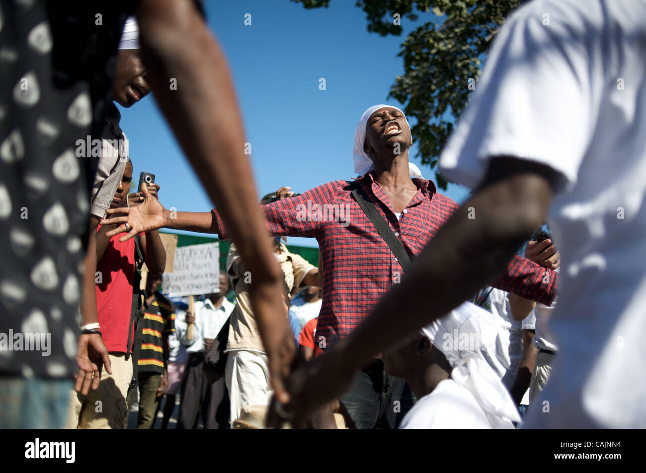 Jan 12, 2011 - Port-au-Prince, Haiti - Protesters with the group IRKEFD ...