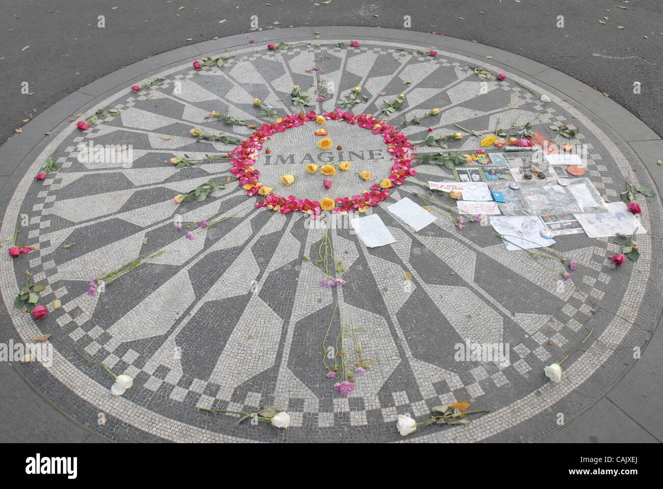 Oct. 1, 2007 New York, NY; USA, Strawberry Fields memorial. The ...