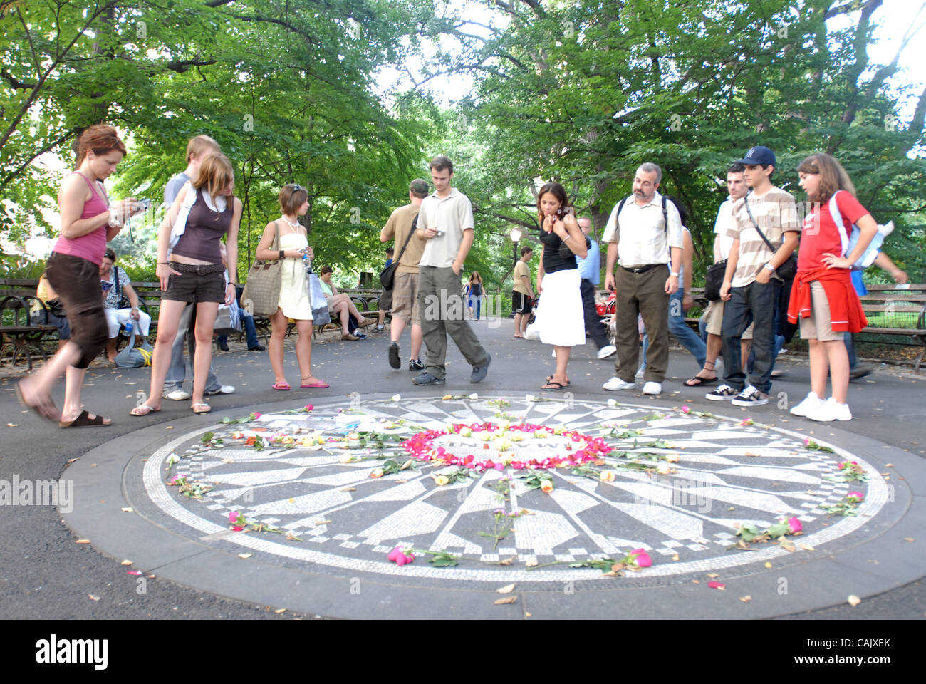Oct. 1, 2007 New York, NY; USA, Strawberry Fields memorial. The ...