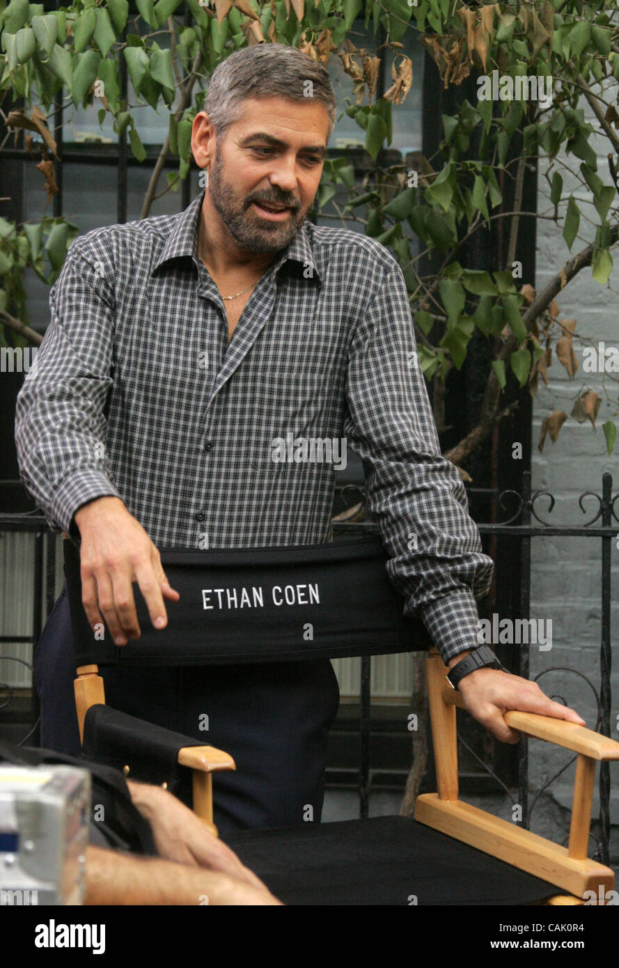 Oct 03, 2007 - New York, NY, USA - Actor GEORGE CLOONEY on the set of his new movie 'Burn After ...