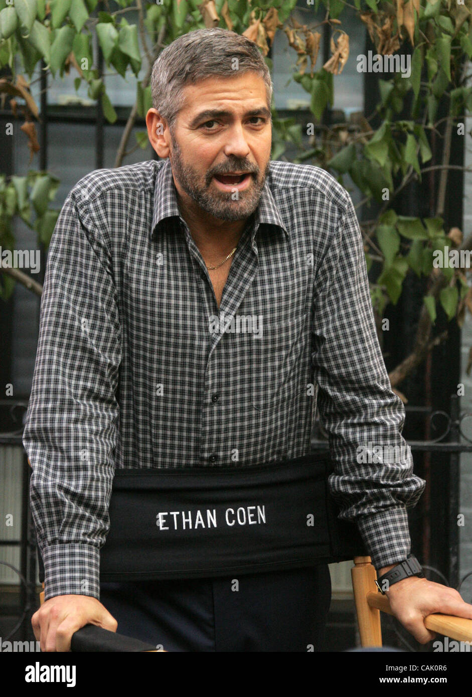 Oct 03, 2007 - New York, NY, USA - Actor GEORGE CLOONEY on the set of his new movie 'Burn After ...