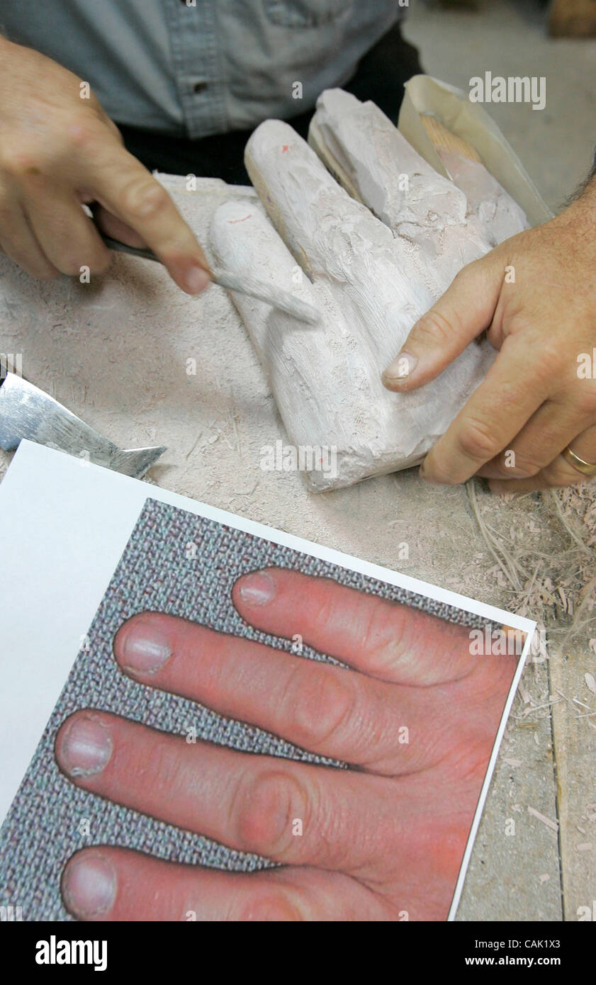 October 4, 2007, Ranchita, California, USA In his garage workshop JOE ...