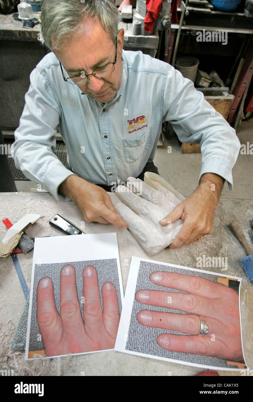 October 4, 2007, Ranchita, California, USA In his gaarage workshop JOE ...