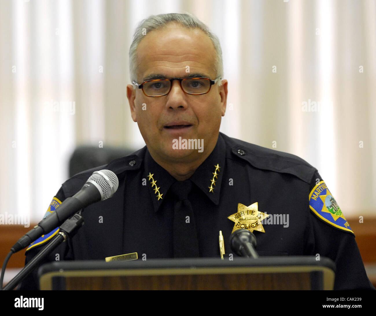 Martinez police chief David Cutaia announces the arrest of Erhan Kayik ...