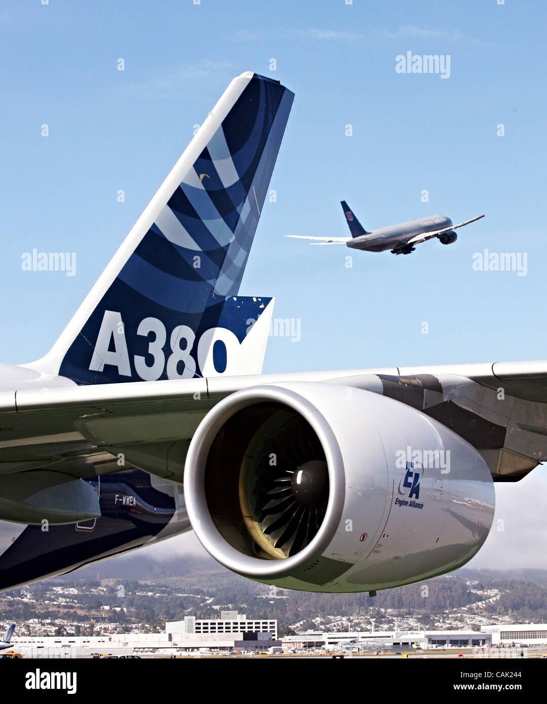 October 4th 2007 - San Francisco, CA, USA - The Airbus A380 landed at ...
