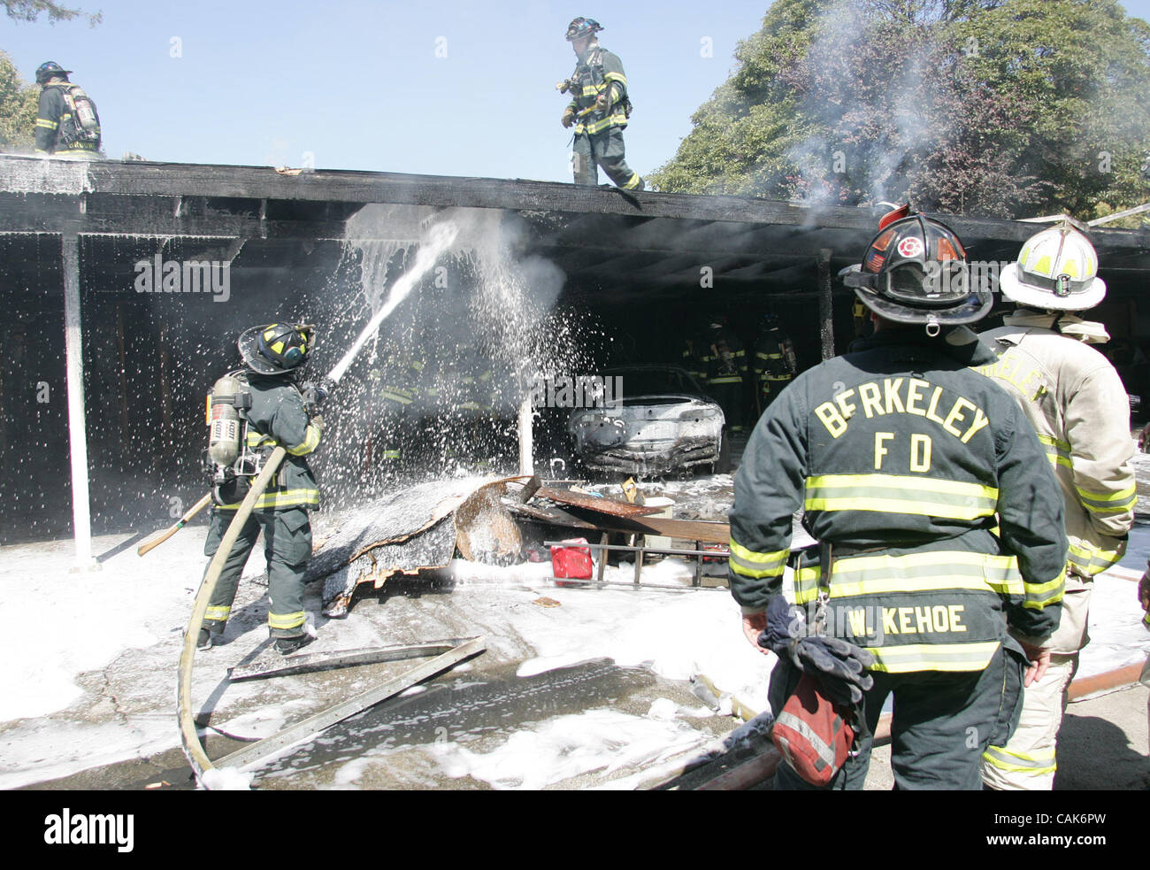 About 20 Berkeley fire fighters put out a blaze in a carport at 1322 ...