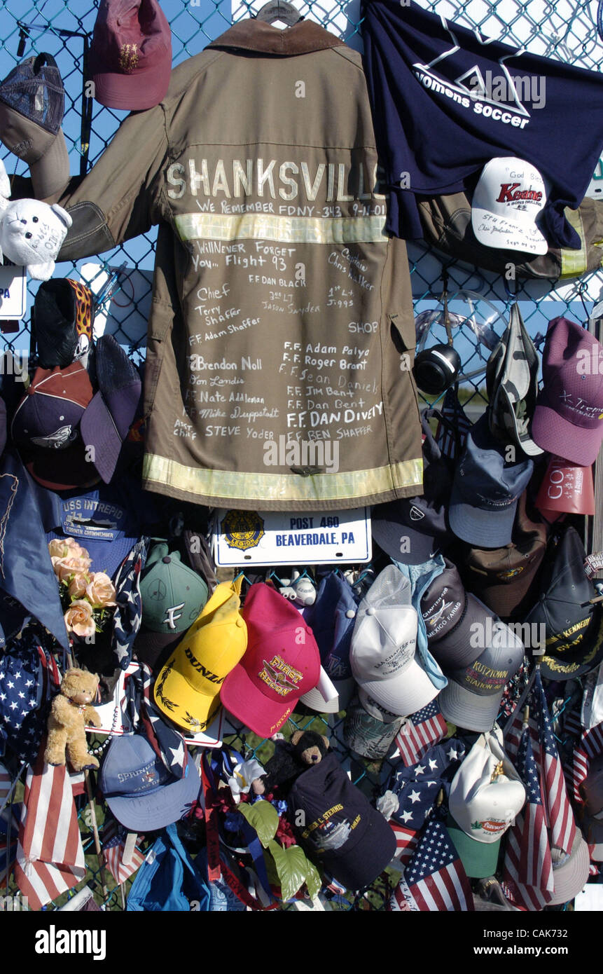 Items left behind from visitors to the Flt. 93 memorial. Mayor Michael ...