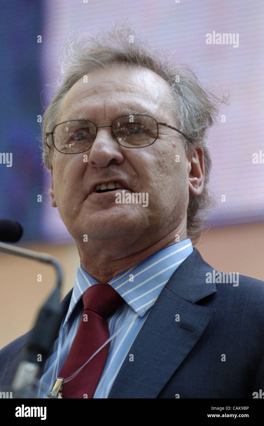 Stephen Lewis speaks at a program in Bryant Park to launch Deliver Now ...
