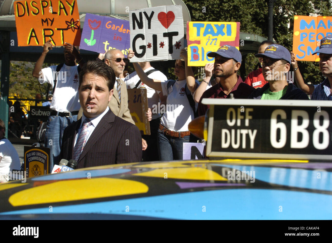 TLC Commissioner and Chair Matthew Daus speaks at a press conference in ...