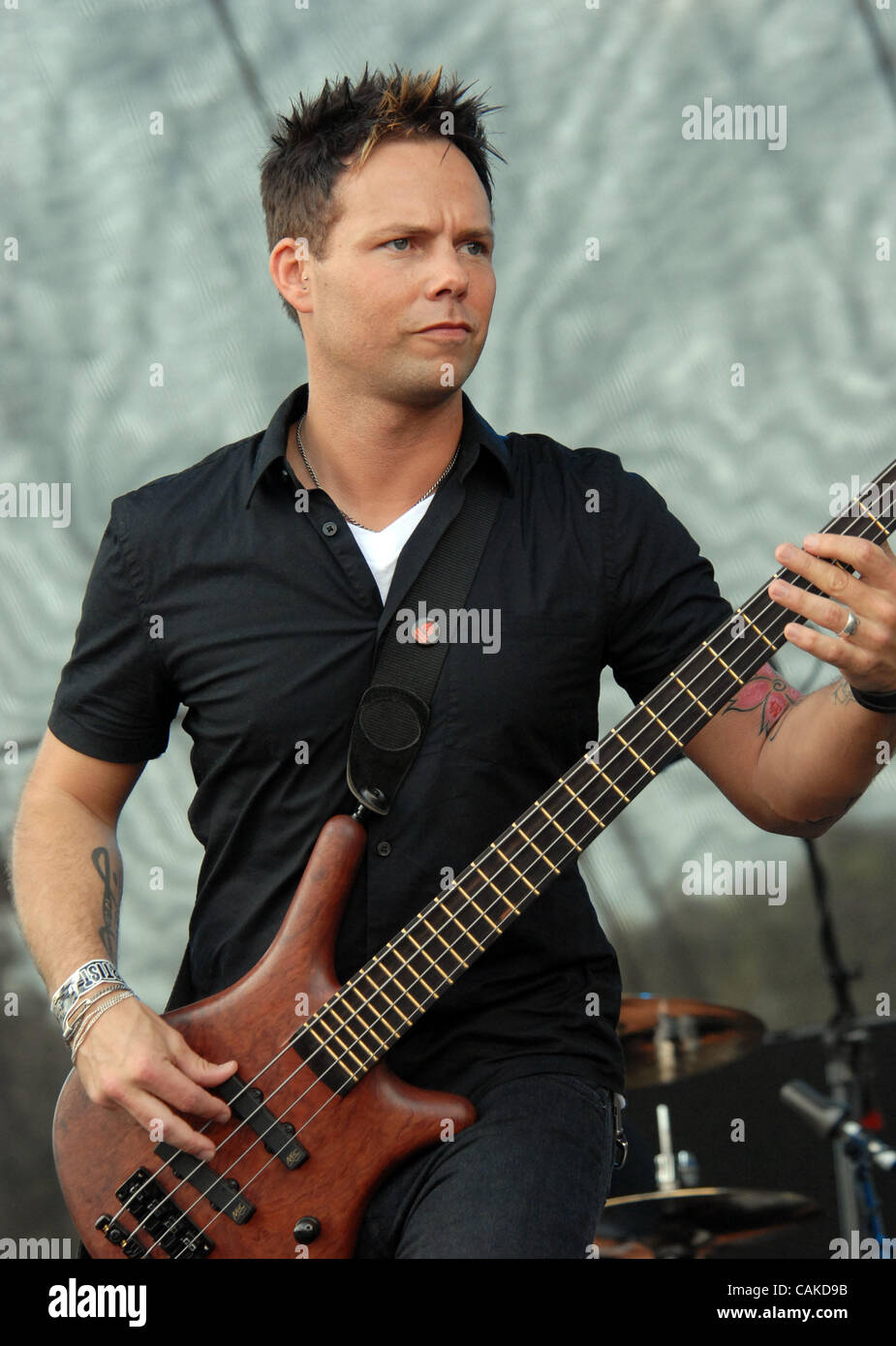 Sep. 15, 2007 Austin, TX; USA, Bass Guitarist MATT NOVESKEY of the band ...