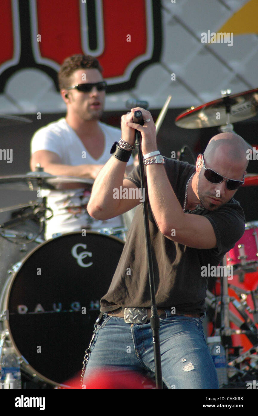 Rock band, Daughtry, performs prior to the Nascar Chevy Rock and Roll ...