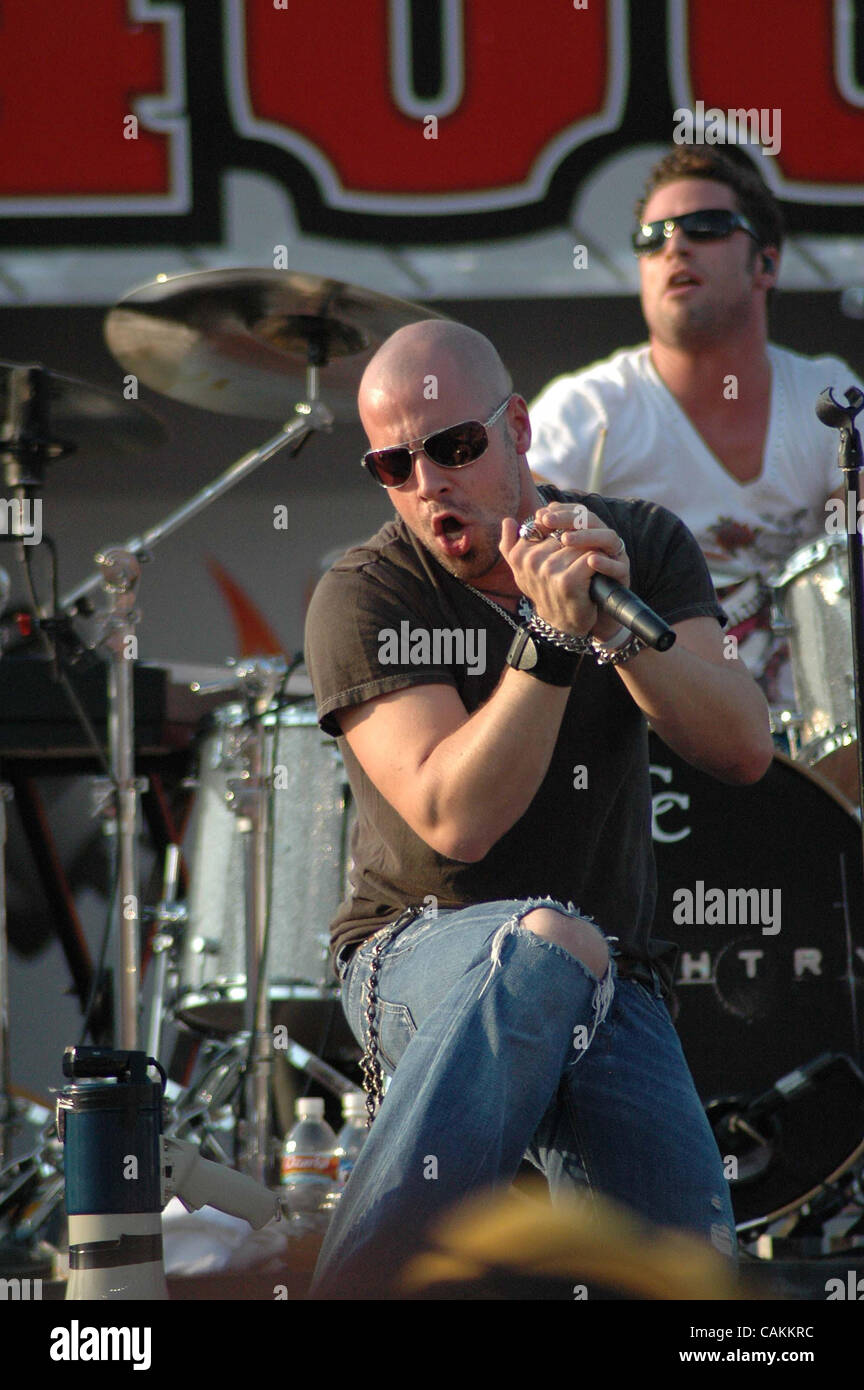 Rock band, Daughtry, performs prior to the Nascar Chevy Rock and Roll ...